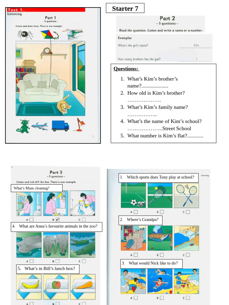 Kim's Family and School Questions | PDF