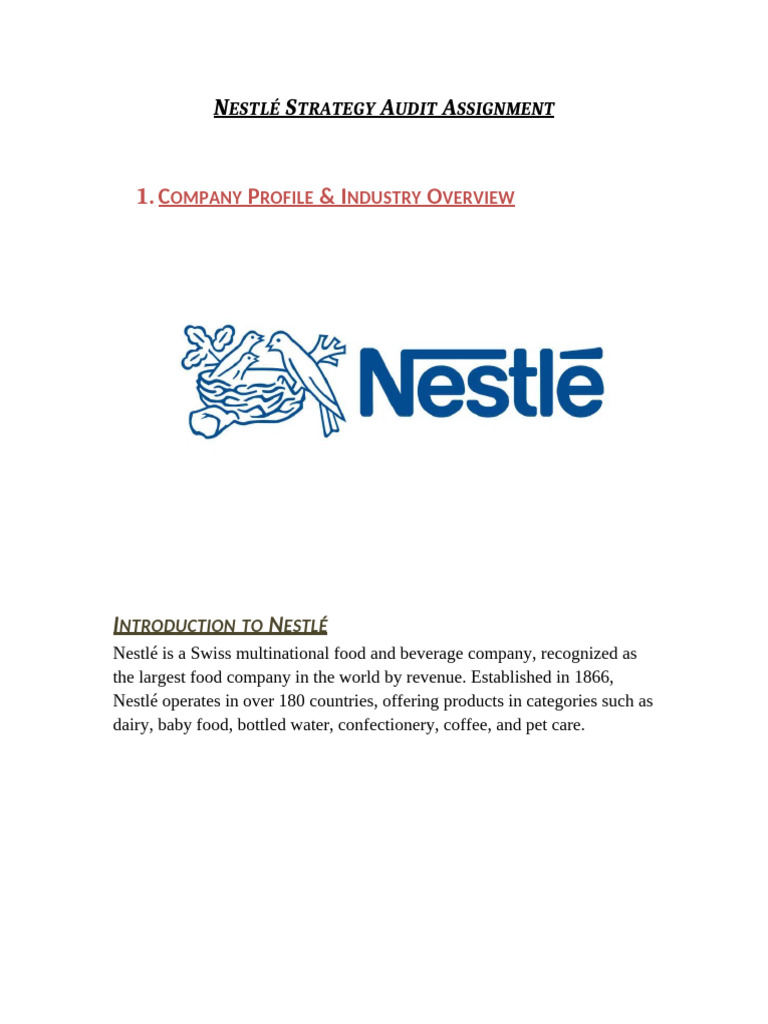 Nestle Strategy Audit Report | PDF | Nestlé | Brand