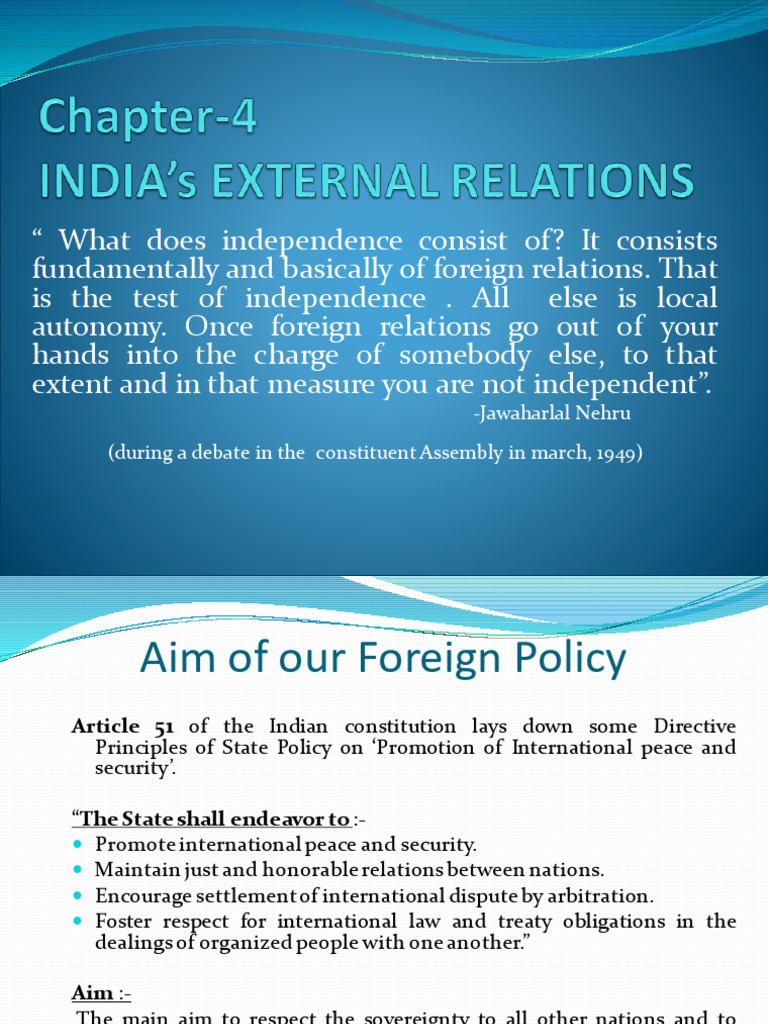 INDIA's EXTERNAL RELATIONS-12 PPT 12345-1 | PDF | Non Aligned Movement | Nuclear Proliferation