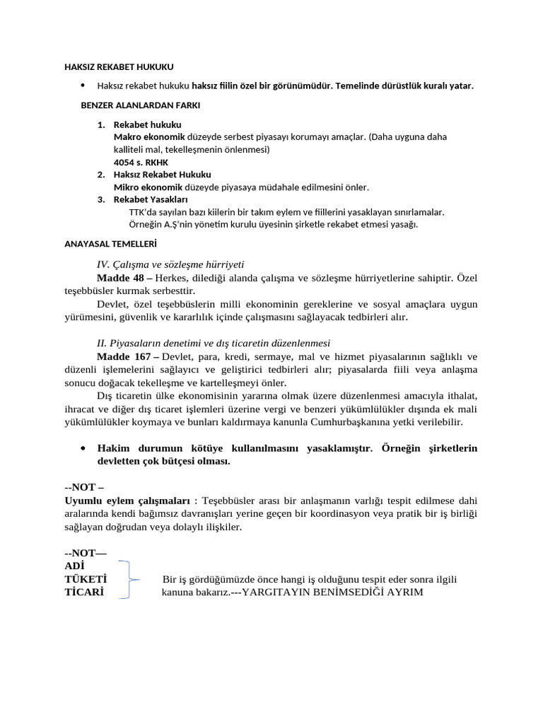 HAKSIZ REKABET HUKUKU | PDF