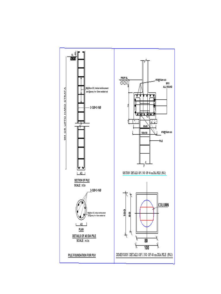 Typical Detail of A Pile | PDF | Deep Foundation | Components