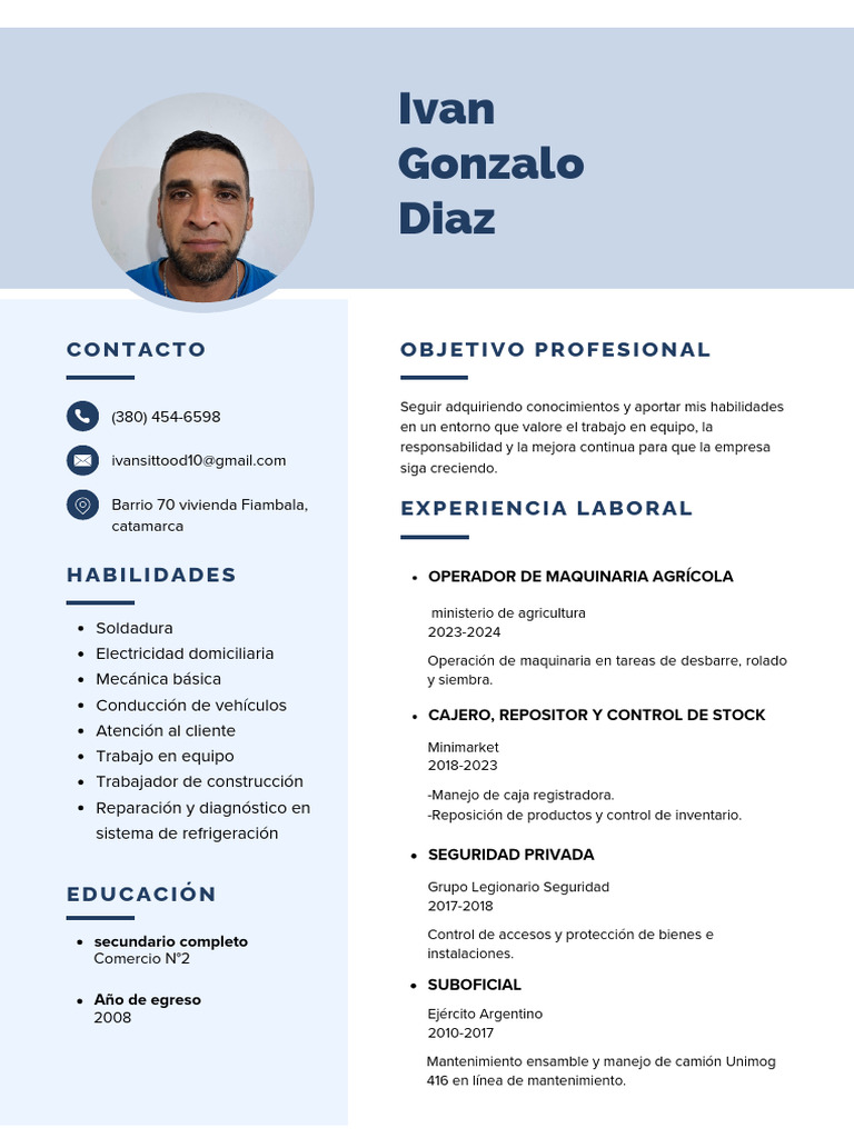 Curriculum Ivan Gonzalo Diaz 20250509 145106 0000 | PDF