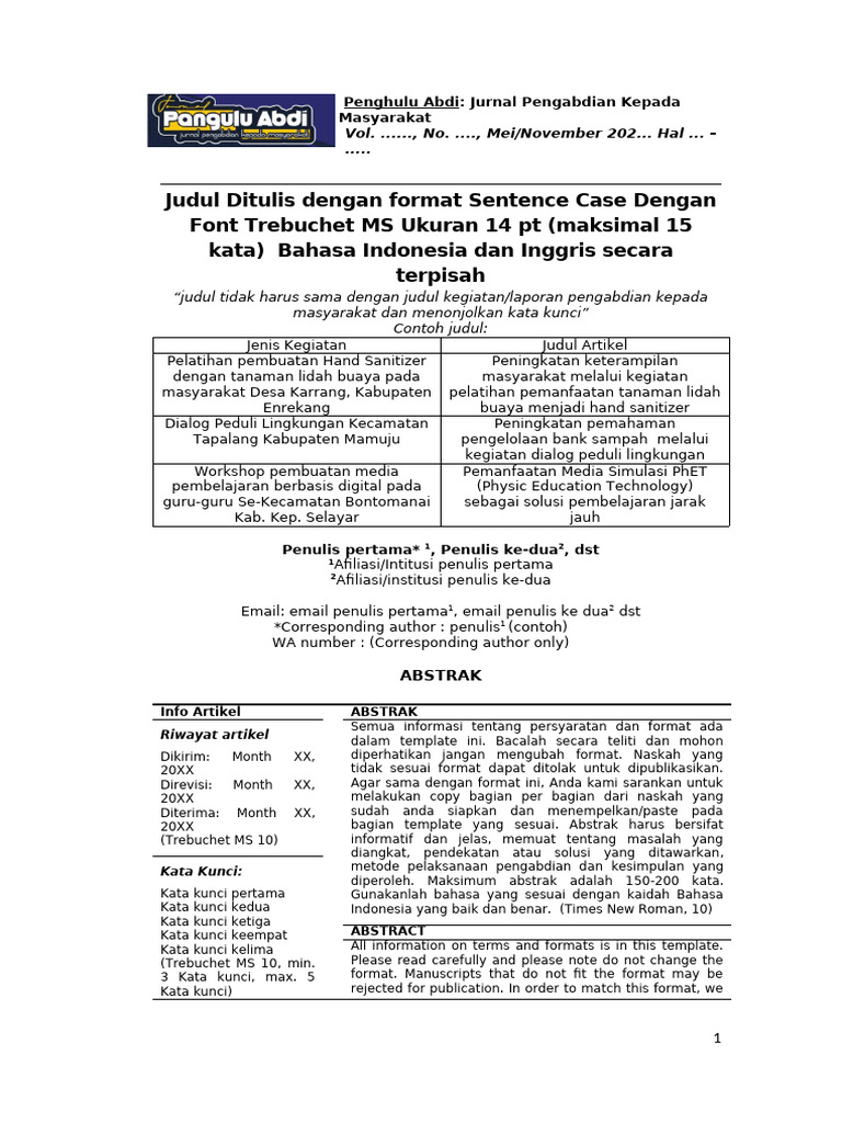 Template Baru Pangulu Abdi | PDF