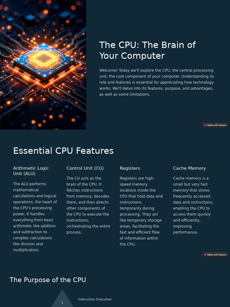The CPU the Brain of Your Computer | PDF | Central Processing Unit | Computing