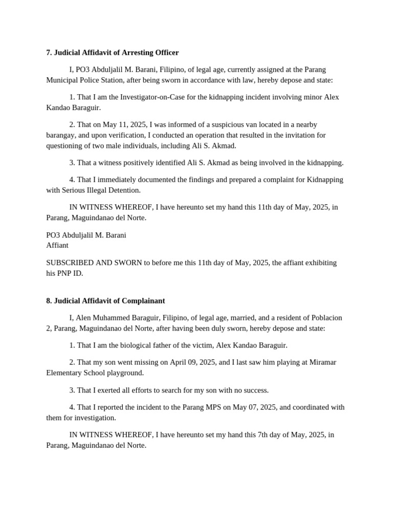 Case Folder Judicial Affidavits | PDF | Affidavit | Justice