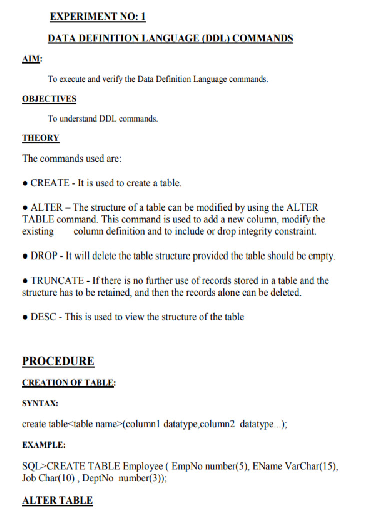 DBMS Practical 1 | PDF