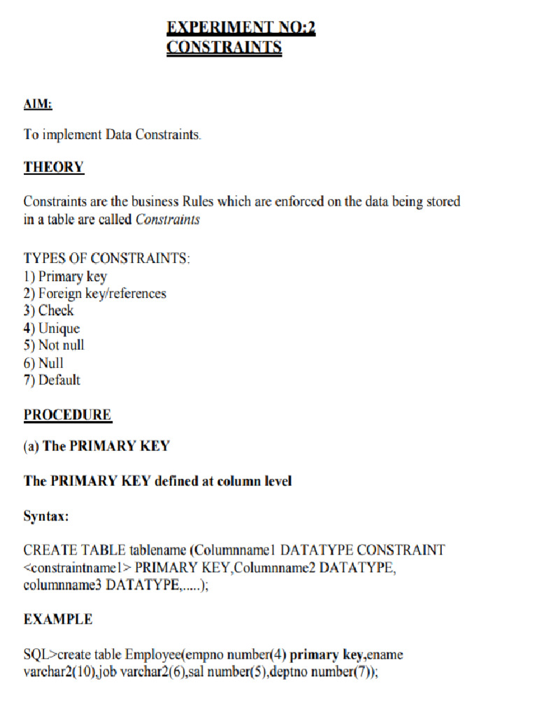 DBMS Practical 2 | PDF