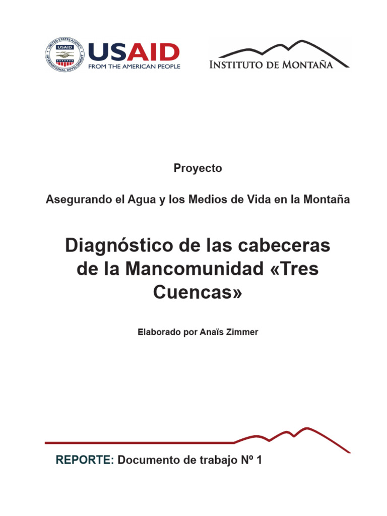Diagnóstico de Tres Cuencas por Anaïs Zimmer | PDF | Agricultura | Perú