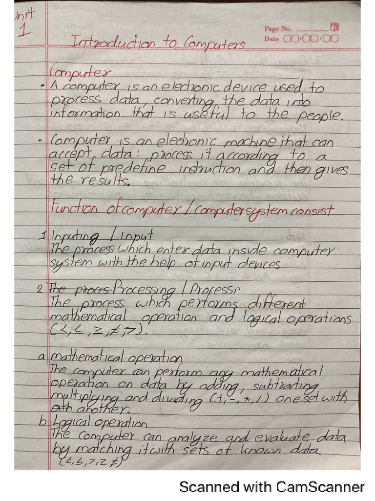 Unit 1 Introduction To Computer | PDF