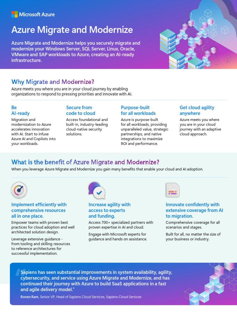 Azure Migrate Modernize Datasheet | PDF | Microsoft Azure | Cloud Computing