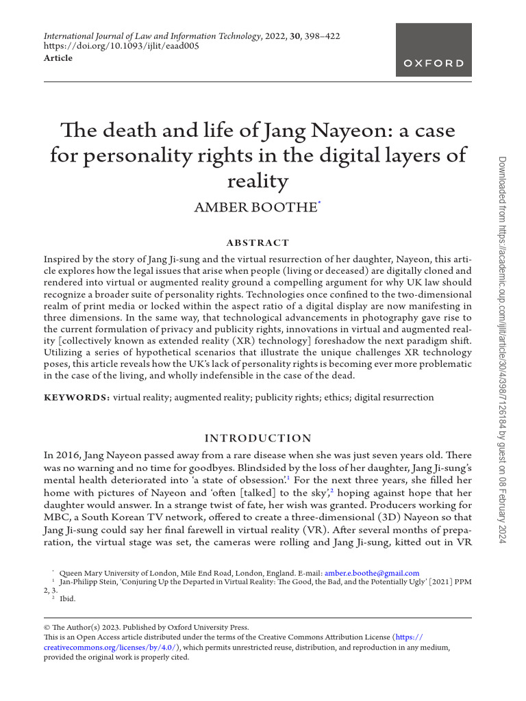 Amber Boothe. The Death and Life of Jang Nayeon. A Case For Personality ...