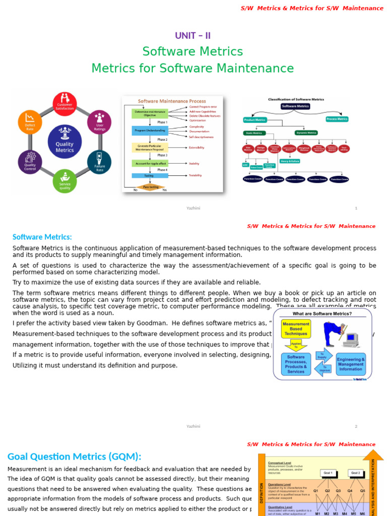 Unit-II Software Metrics and Metrics for Software Maintenance | PDF | Performance Indicator ...