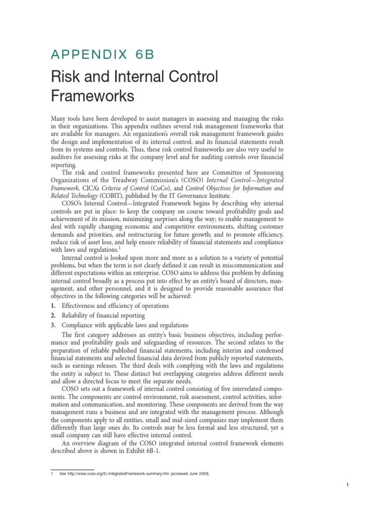 IC Frameworks Summary | PDF | Internal Control | Business