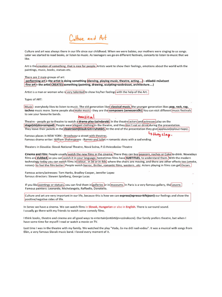 Culture and Art Text | PDF