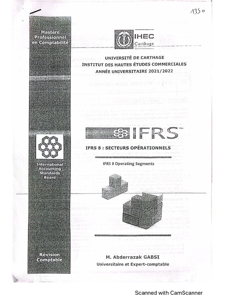 IFRS 8 - Cours M. Gabsi | PDF