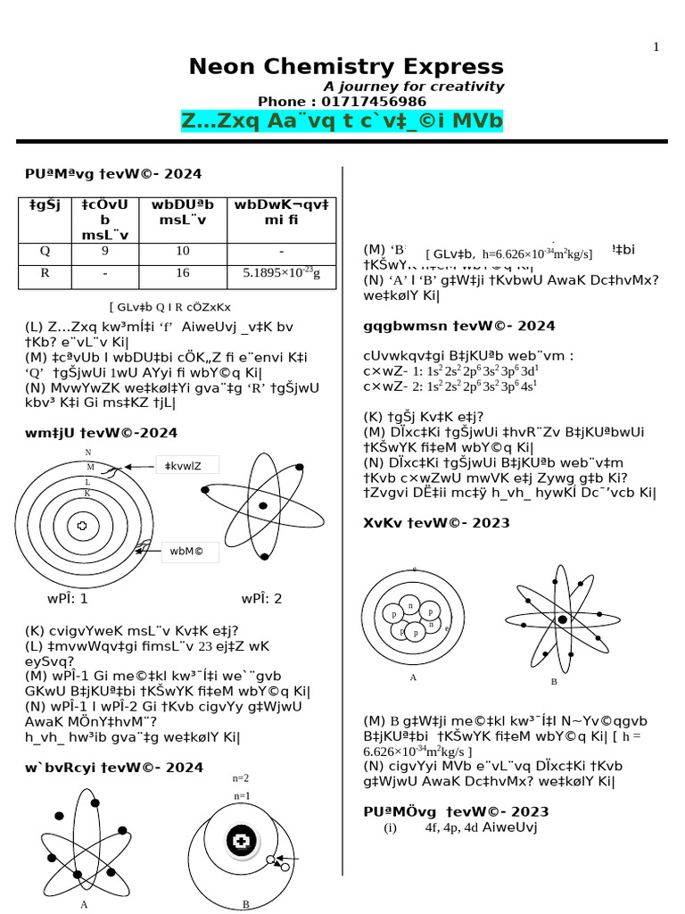 Chemistry Chapter 3 CQ | PDF
