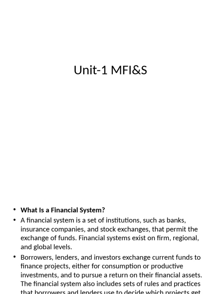 Unit 1 Financial System | PDF | Reserve Bank Of India | Banks