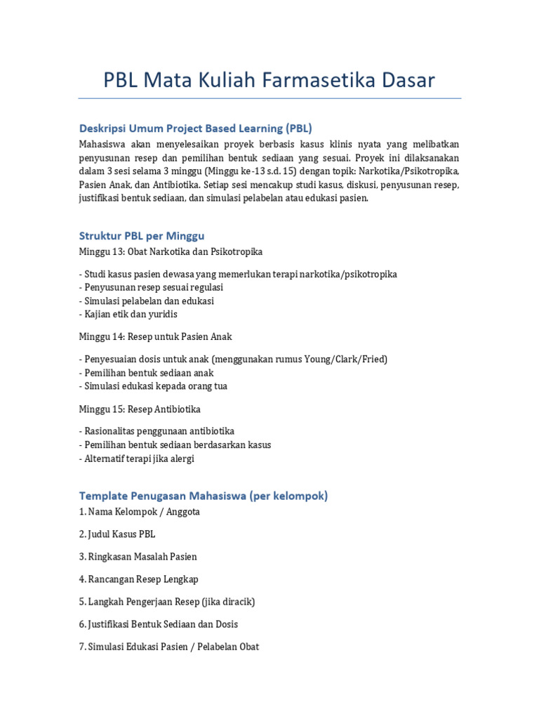 PBL Farmasetika Dasar Dengan Kasus | PDF