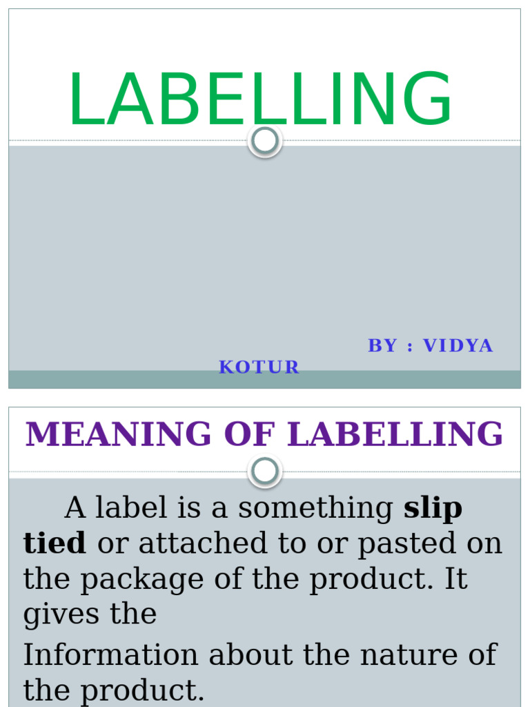 LABELLING - Meaning Concepts | PDF