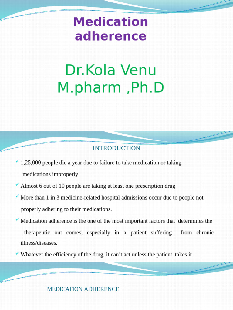 Medication Adherence - NJP | PDF | Health Care | Psychology