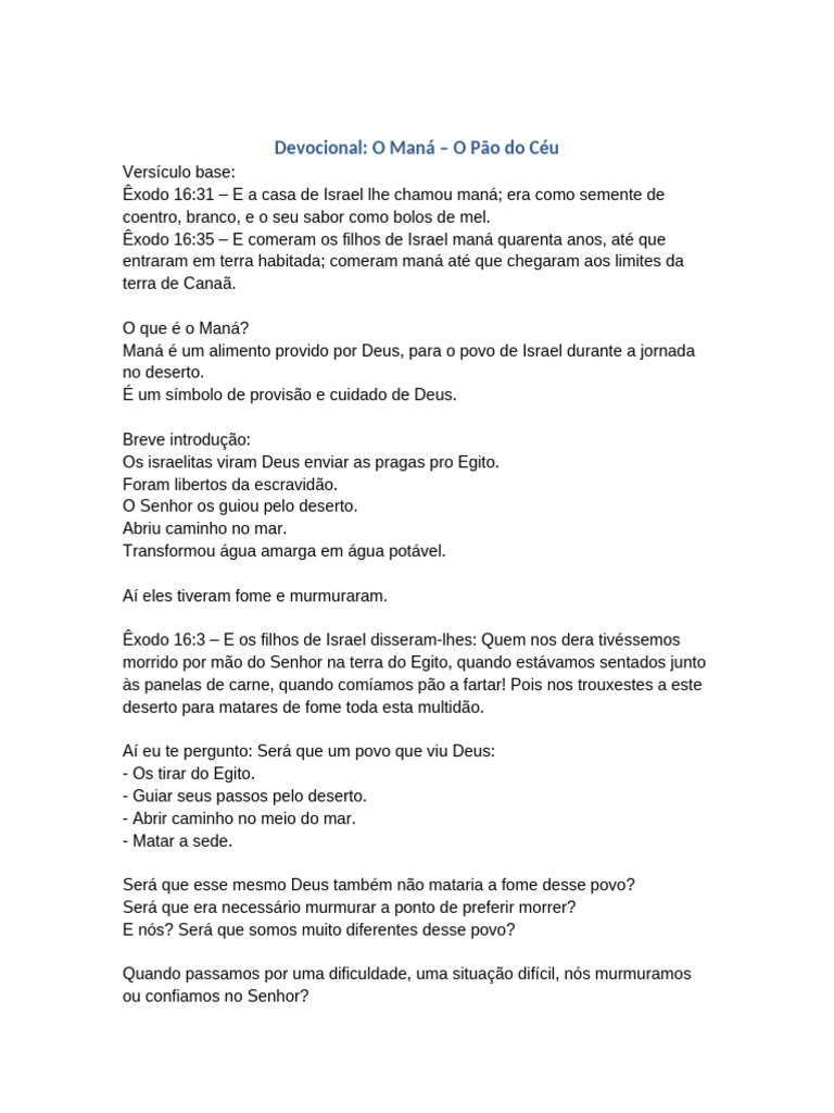 Devocional Maná Atualizado | PDF | Eucaristia | Deus