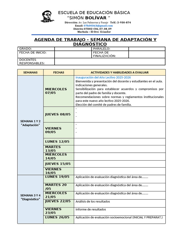 Planif. 4 Semanas | PDF