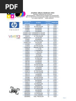 Codigos de Tinta de La Epson L800 | PDF