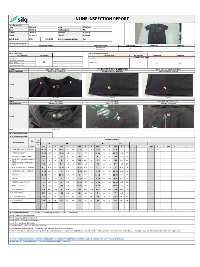 6740063bd13add7258ee800e - Silq Inline InspectionReport Sample | PDF ...