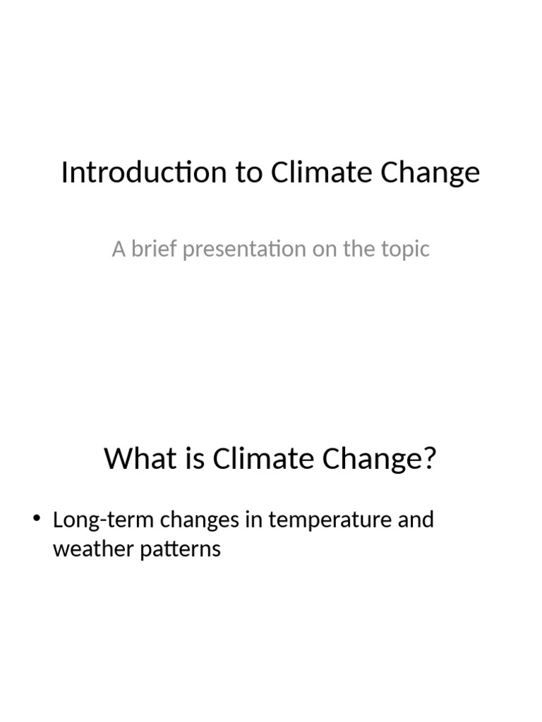 Introduction To Climate Change | PDF