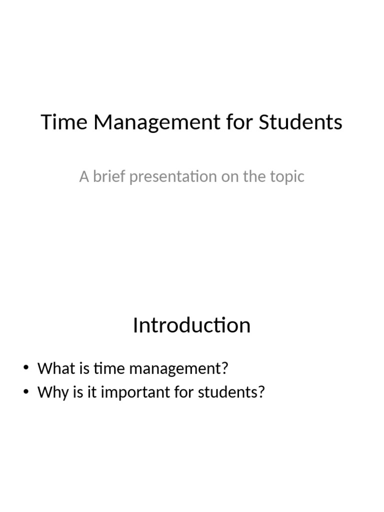 Effective Time Management Tips for Students | PDF