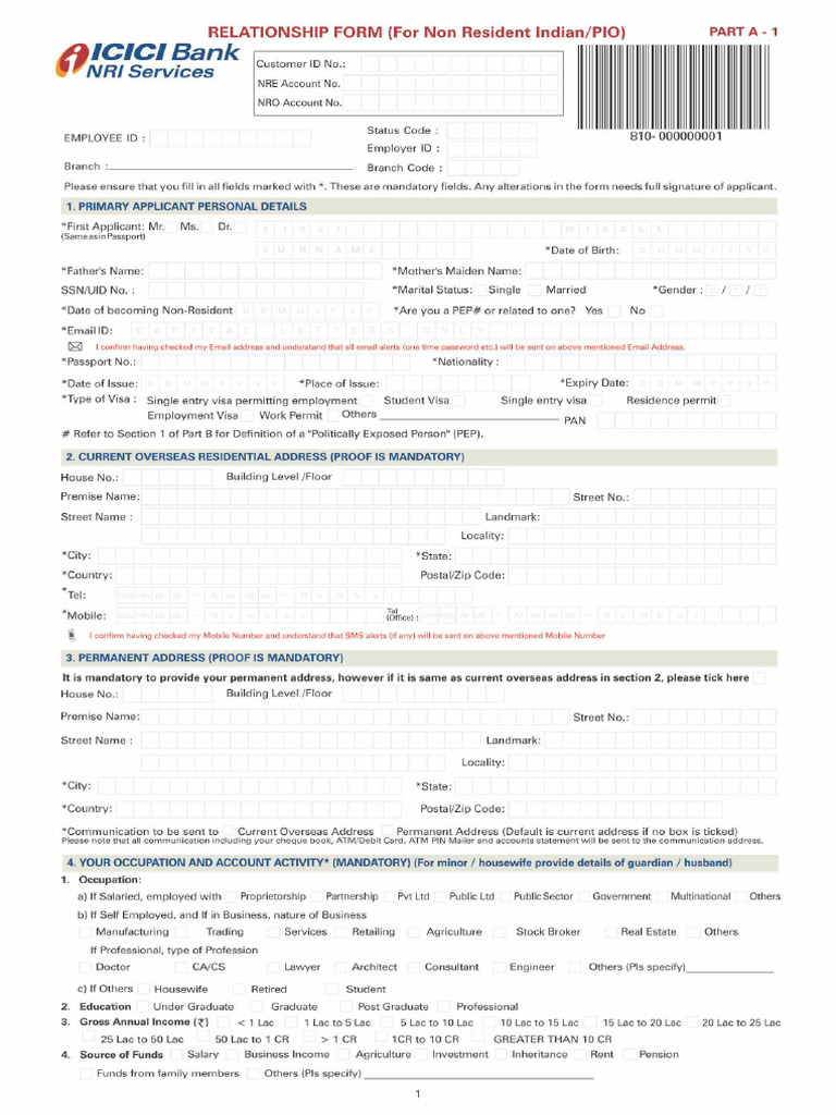 ICICI - Account - Opening - Form | PDF
