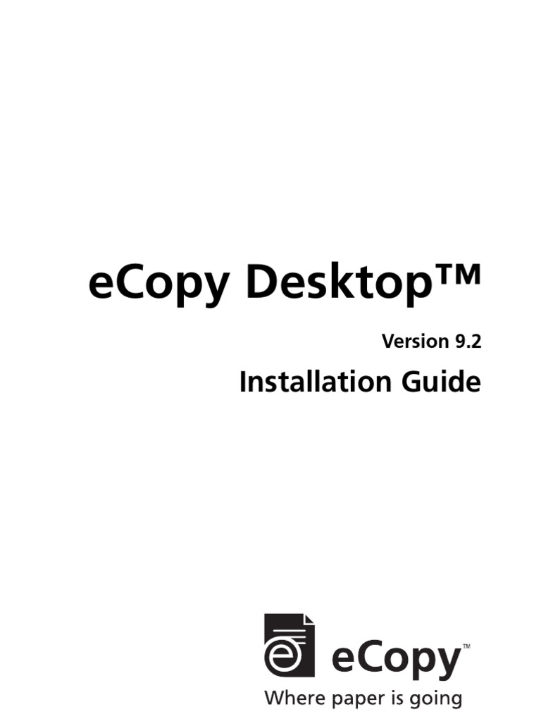 Ecopy Desktop™: Installation Guide | PDF | Ibm Notes | Group Policy