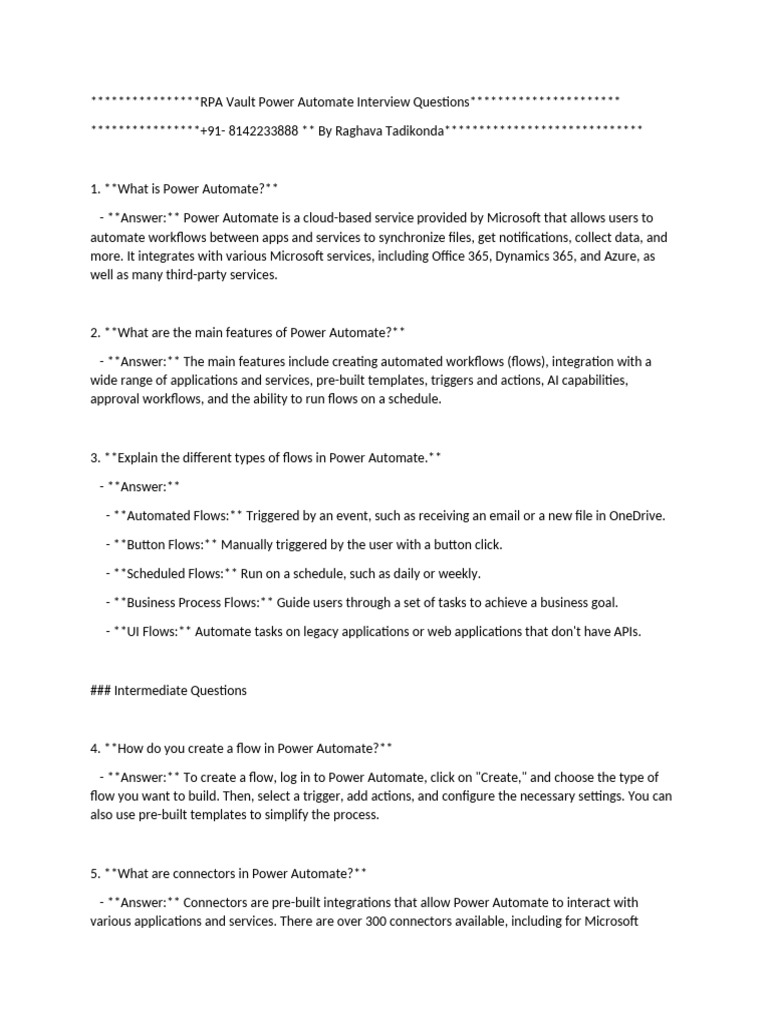 Power Automate Interview Questions Guide | PDF | Automation ...