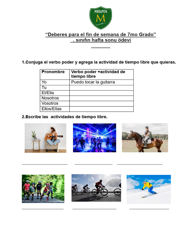 Conjugación del verbo poder en 7mo | PDF