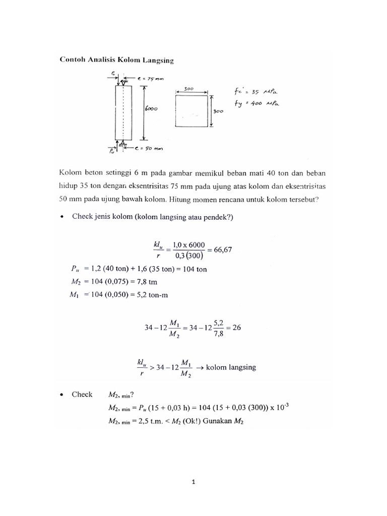 Contoh Soal Kolom Langsing | PDF