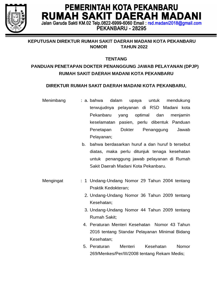 SK Panduan DPJP | PDF