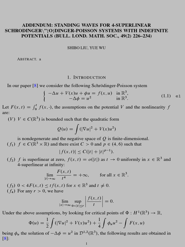 Schrodinger-Poisson systems | PDF | Applied Mathematics | Linear Algebra
