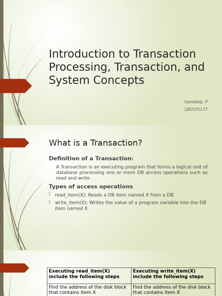 DBMS Transactions, Transaction Processing | PDF | Database Transaction | Information Technology