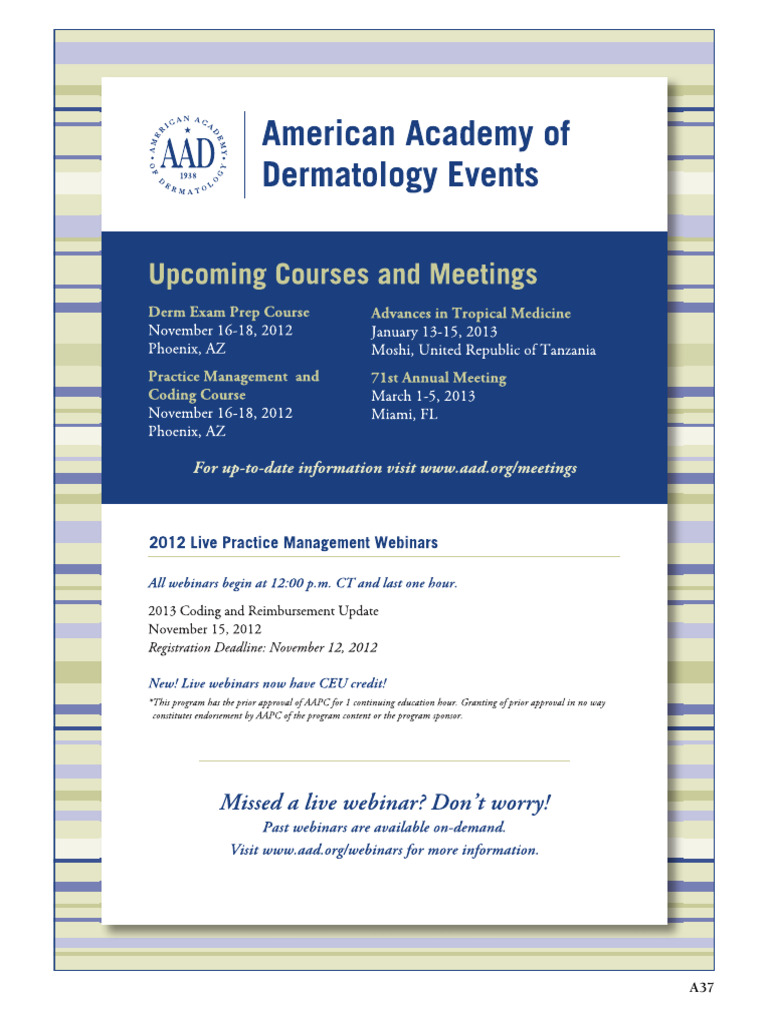 Dermatology Calendar Ymjd | PDF