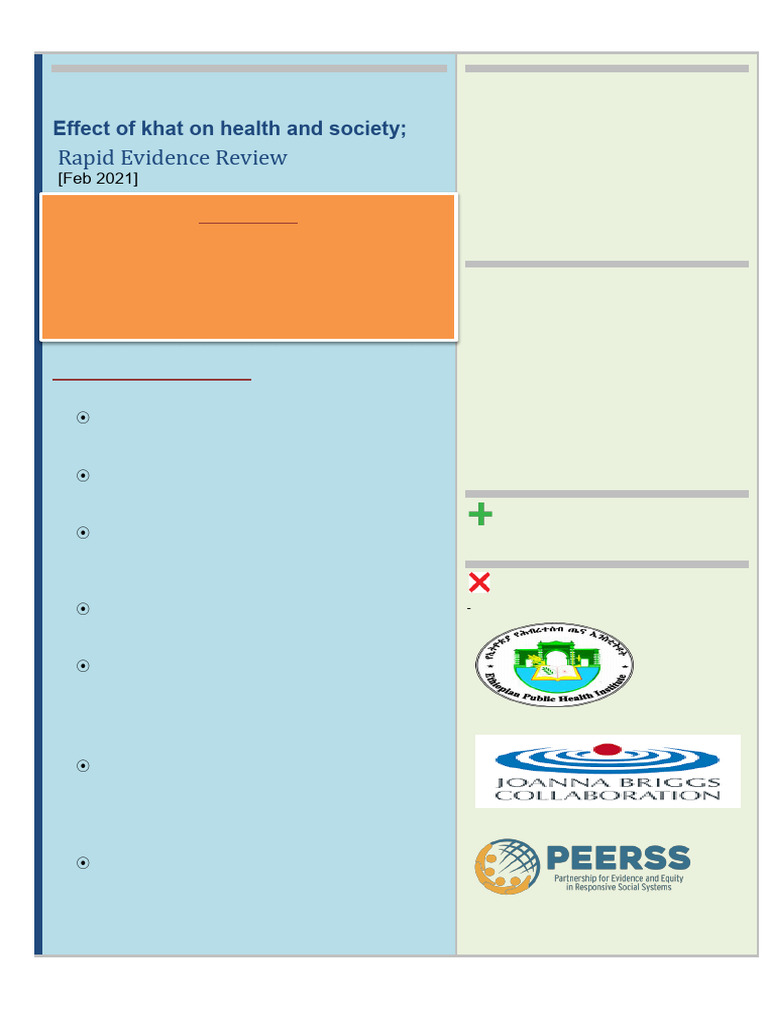 Effect of Khat On Health 1 1 | PDF