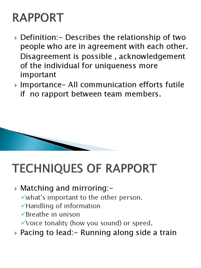 Building Rapport | PDF