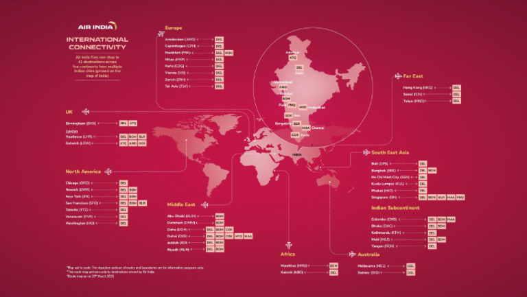 Air India International Route Map | PDF