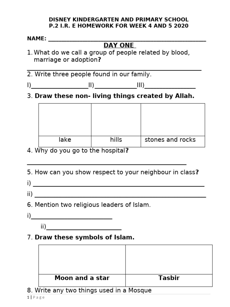 P.2 ISLAMIC RELIGIOUS EDUCATION WK 4 5 | PDF | Mosque | Abrahamic Religions