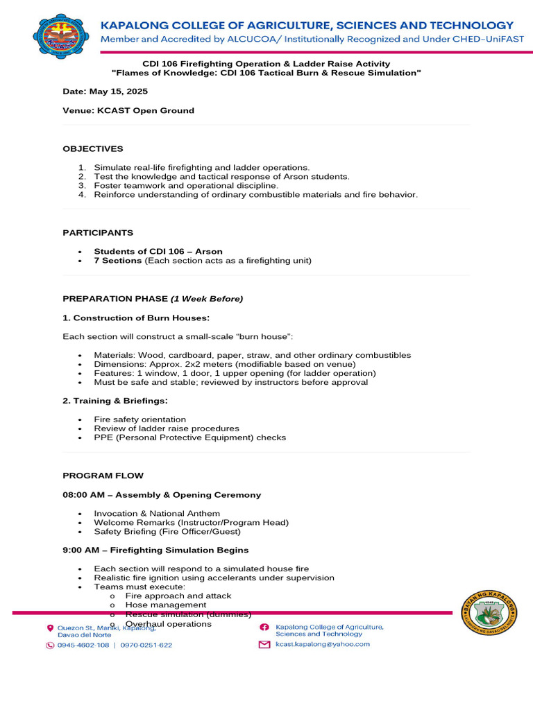 CDI 106 Terminal Output Proposal | PDF | Firefighting | Fires