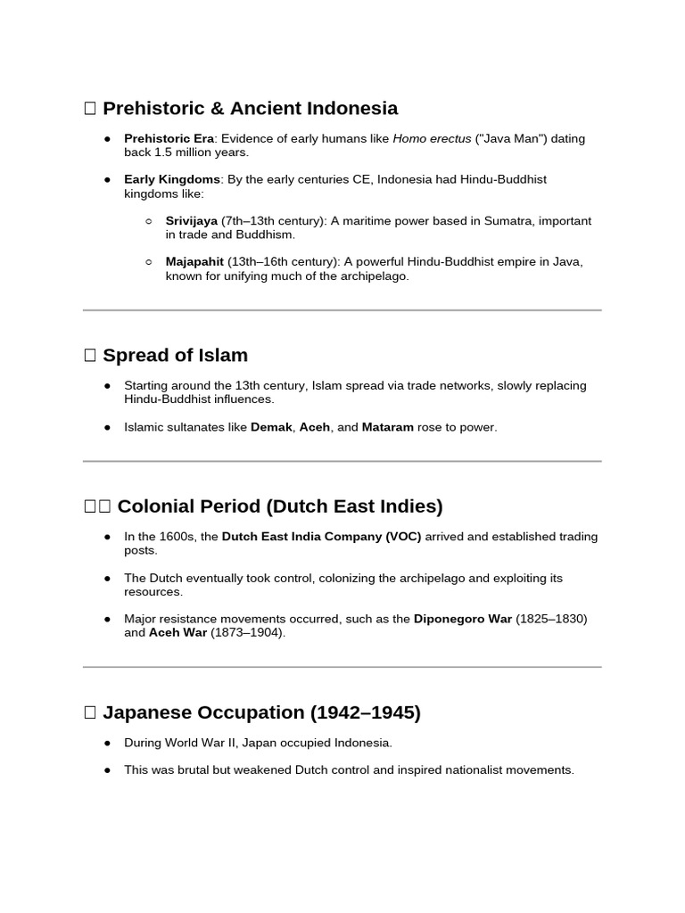 History of Prehistoric & Ancient Indonesia | PDF