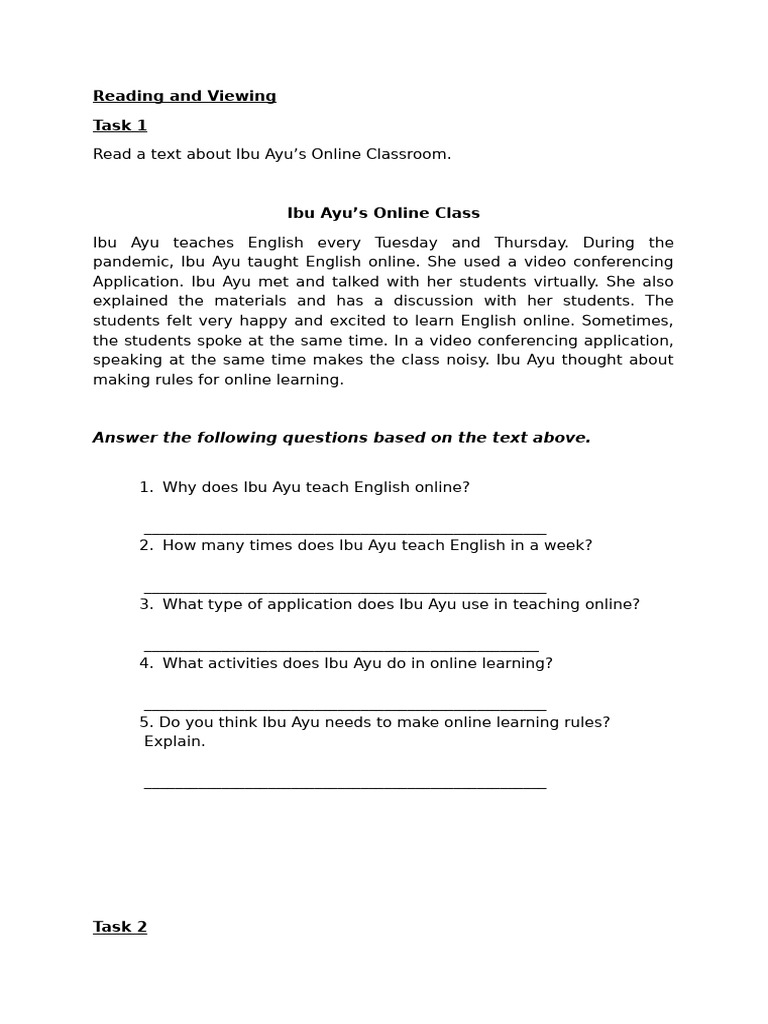 Latihan Soal Reading Amd Viewing | PDF | Educational Technology