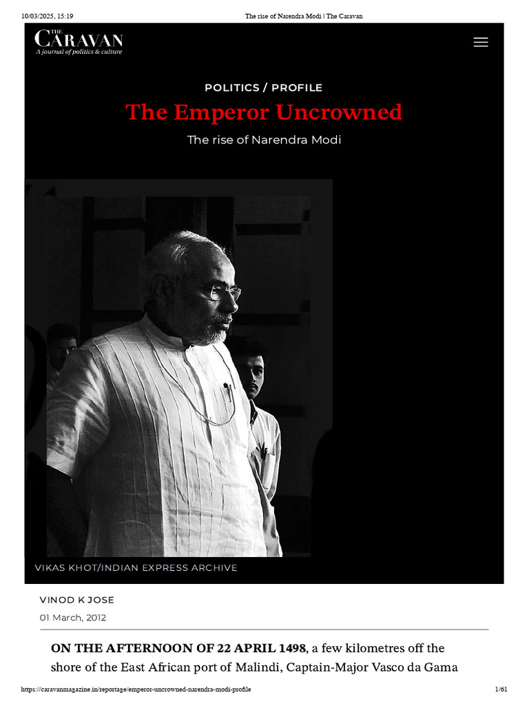 The Rise of Narendra Modi - The Caravan | PDF | Narendra Modi ...
