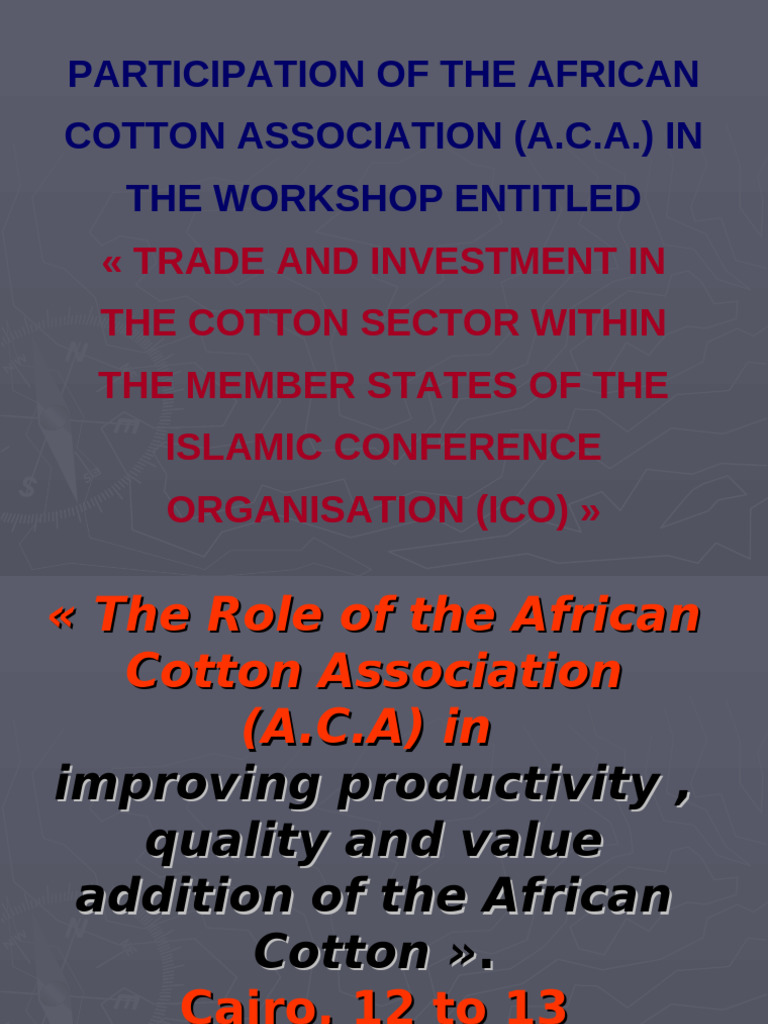 The Role of The African Cotton Association | PDF | Cotton | Africa