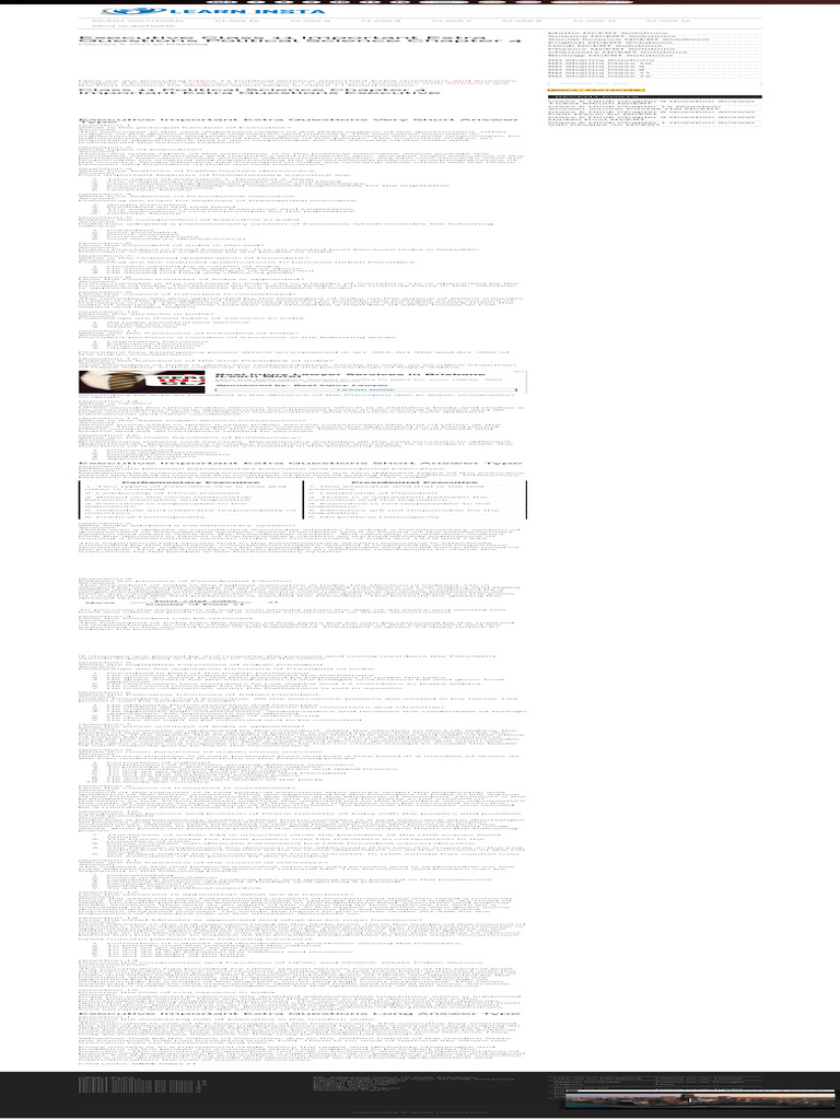 Executive Class 11 Important Extra Questions Political Science Chapter ...