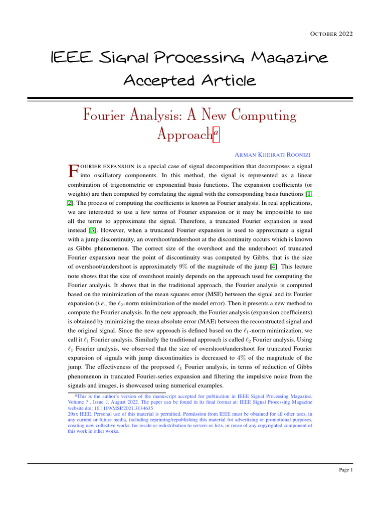 Fourier Analysis A New Computing Approach | PDF | Discrete Fourier Transform | Fourier Transform